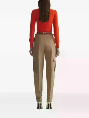 MUGLER Cashmere V-neck Knit Top - Red