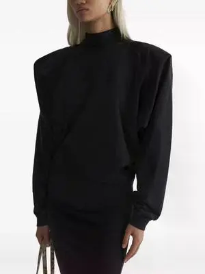 MUGLER Midi Bat Sleeves T-shirt Dress - Black