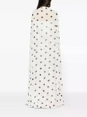 ADAMARIS Polka-dot Floral-appliqué Maxi Dress