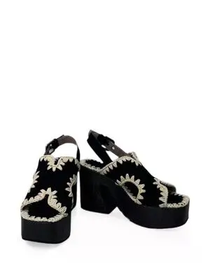 Mou Crochet-trim Platform Sandals