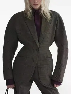 MUGLER Mugler Oversized Kimono Jacket With Peak Lapel Brown