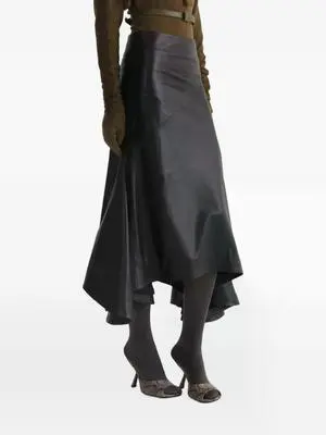 MUGLER Asymmetric Leather Mermaid Skirt