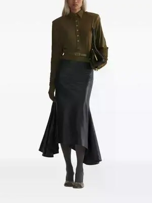 MUGLER Asymmetric Leather Mermaid Skirt