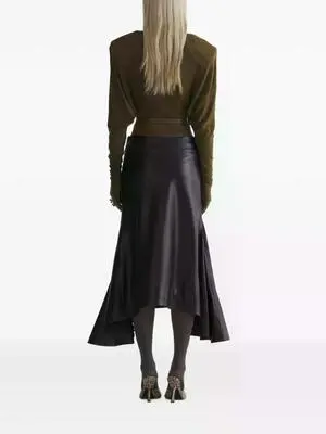 MUGLER Asymmetric Leather Mermaid Skirt