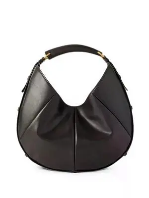 Saint Laurent Mombasa Pleated Leather Tote Bag - Black