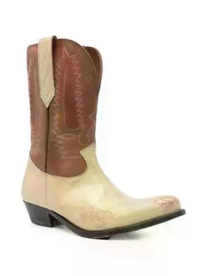 GOLDEN GOOSE Wish Star Embroidered Boots - Neutrals