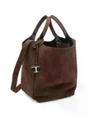 TOD'S T-logo Suede Bucket Bag
