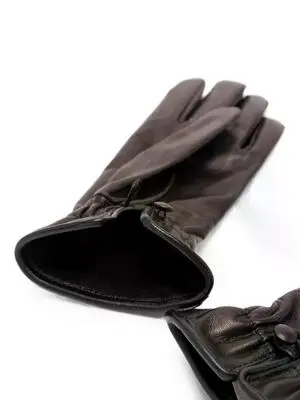 Valentino Garavani Vlogo Signature Leather Gloves - Brown