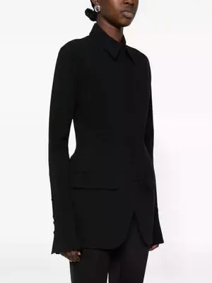 MUGLER Fitted Bistretch Wool Shirt Jacket