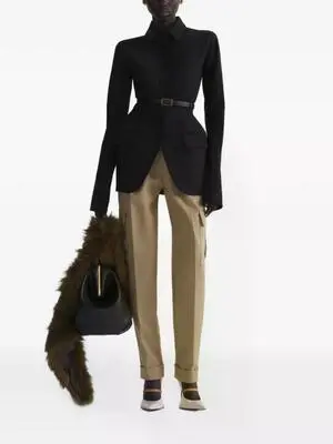 MUGLER Fitted Bistretch Wool Shirt Jacket - Black