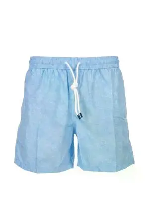 Fedeli Drawstring-waist Swim Shorts - Blue