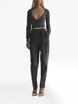 MUGLER Cashmere V-neck Knit Top
