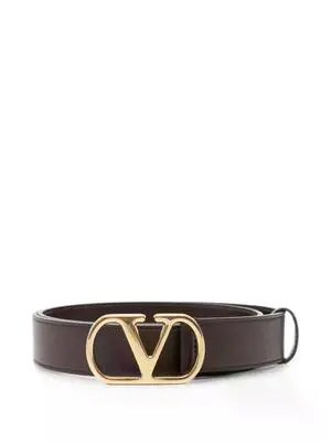 Valentino Garavani Logo-buckle Leather Belt - Brown
