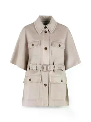 Max Mara Belted Cashmere Cape - Neutrals