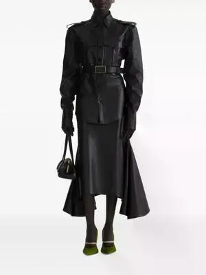 MUGLER Leather Military Shirt