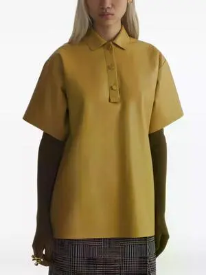 MUGLER Leather Polo Shirt