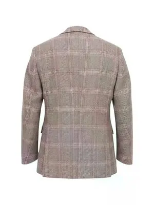 Isaia Check-pattern Notched-lapels Blazer