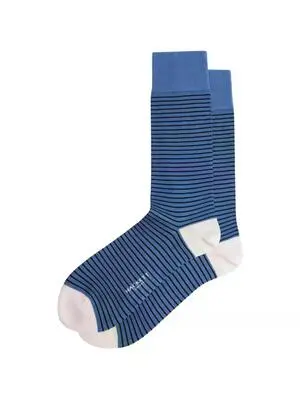 HACKETT LONDON Striped Cotton Socks - Blue