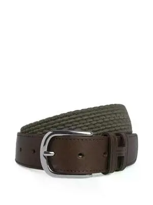 HACKETT LONDON Parachute Braided Leather-trim Belt