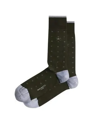 HACKETT LONDON Logo-jacquard Cotton Socks - Green