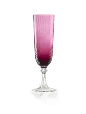 NASONMORETTI 3/67 Swirl-textured Champagne Flutes - Red