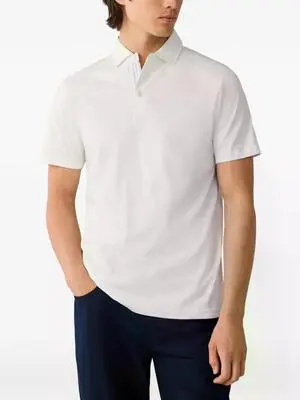 HACKETT LONDON Woven-trim Jersey Polo Shirt - White