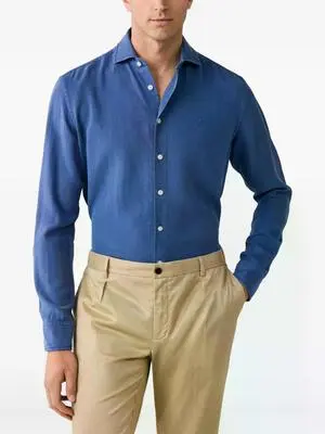 HACKETT LONDON Garment-dyed Textured Cotton Shirt
