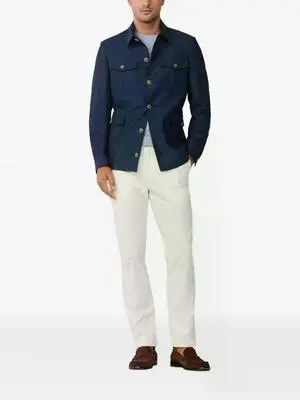 HACKETT LONDON Melange Chambray-linen Jacket