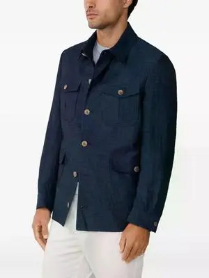 HACKETT LONDON Melange Chambray-linen Jacket