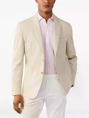 HACKETT LONDON Garment-dyed Notch-lapel Blazer - Neutrals