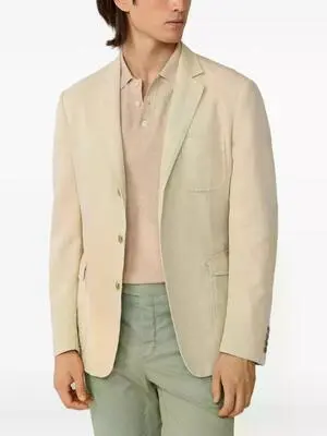 HACKETT LONDON Patch-pocket Single-breasted Blazer - Neutrals