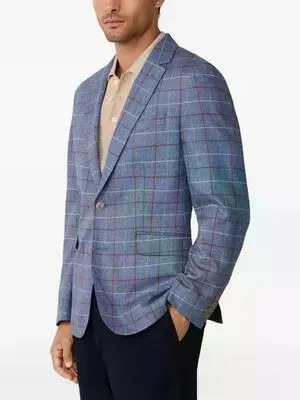 HACKETT  Tattersall-check Single-breasted Silk Blazer