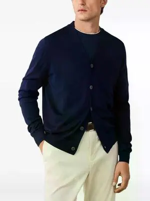 HACKETT LONDON Merino Wool V-neck Cardigan