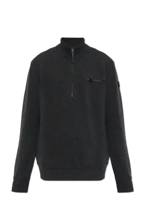 Moncler Wool Sweater With Pocket - Grey