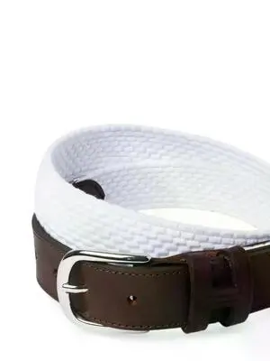 HACKETT LONDON Parachute Braided Leather-trim Belt
