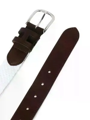 HACKETT LONDON Parachute Braided Leather-trim Belt