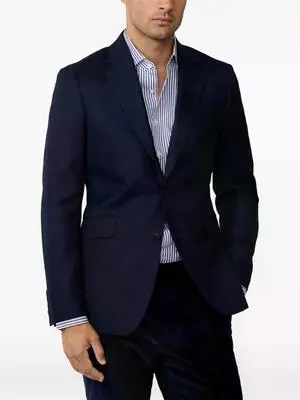 HACKETT LONDON Hopsack-weave Notch-lapel Blazer - Blue