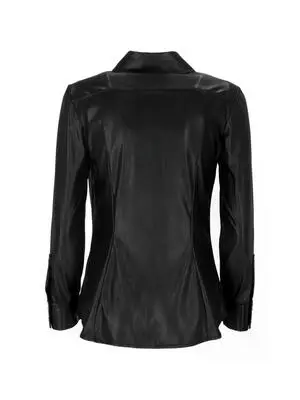 Elisabetta Franchi Logo-plaque Leather-effect Shirt