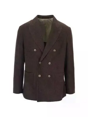 Eleventy Double-breasted Blazer - Brown
