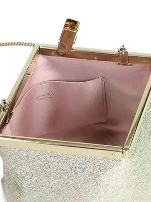 JIMMY CHOO Ganache Glitter-effect Frame Clutch Bag