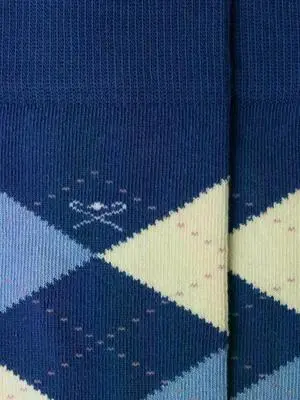 HACKETT LONDON Jacquard Argyle Socks - Blue