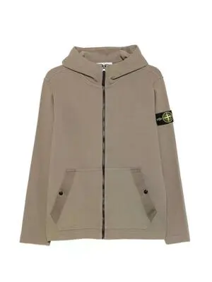 Stone Island Logo Patch Zip-up Hoodie