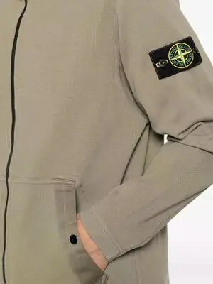 Stone Island Logo Patch Zip-up Hoodie