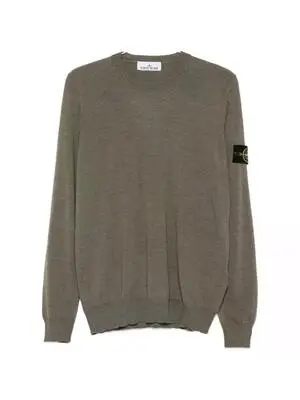 Stone Island Logo-patch Crew-neck Sweater - Green