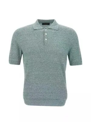 GRAN SASSO Ribbed-knit Polo Shirt - Green