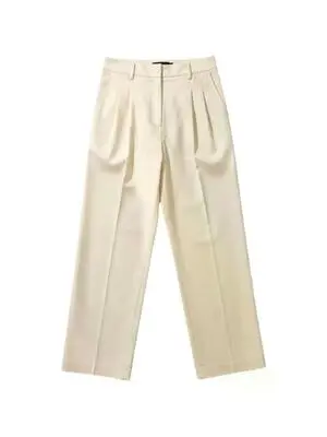 CELLAR DOOR Pleated-detail Straight-leg Trousers - Neutrals