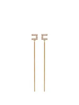 Elisabetta Franchi Earrings With Rhinestones - Gold