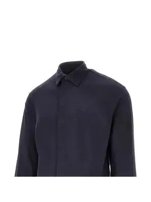 Emporio Armani Concealed-fastening Wool Shirt