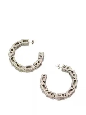 Gcds Cube Logo Half-hoop Earrings - Silver