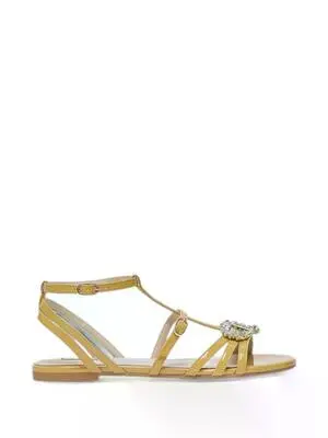 Liu Jo Crystal-embellished Leather Sandals - Yellow